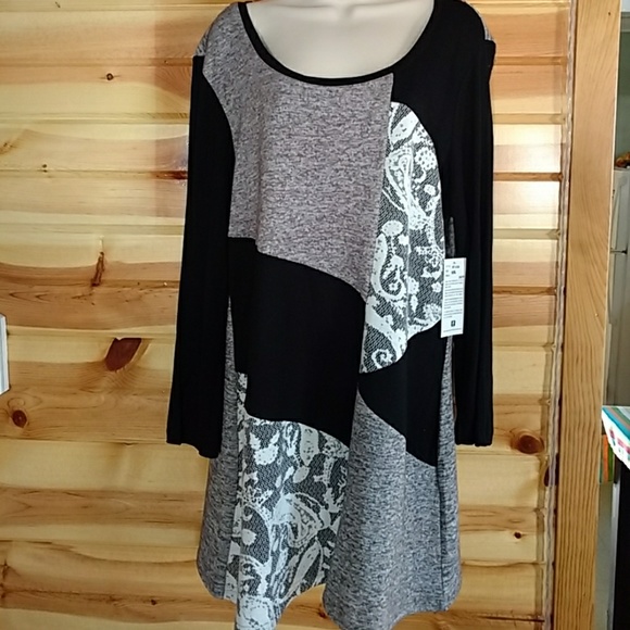 Tango Mango | Dresses | Tango Mango Black Gray Knit Dress | Poshmark